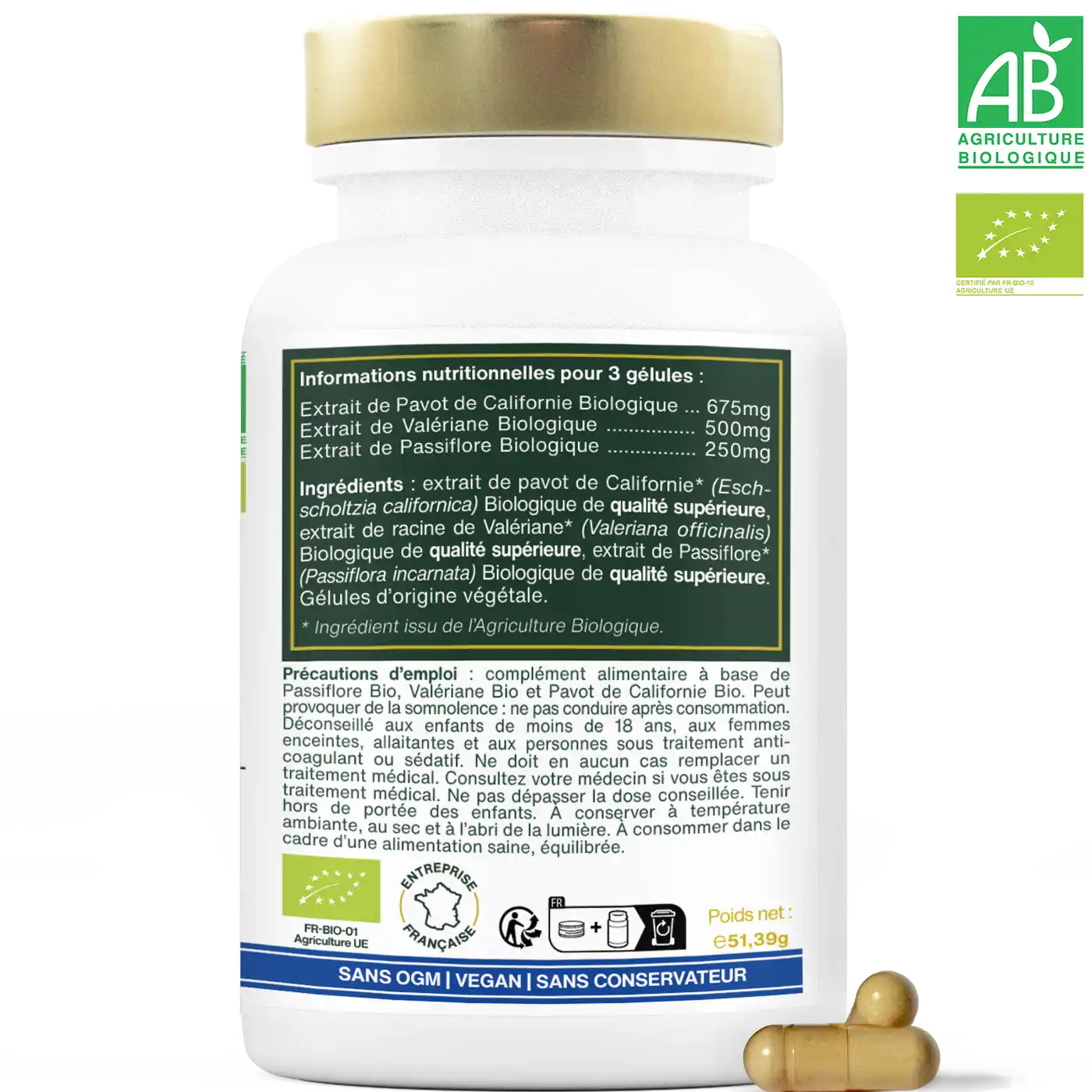 Complexe Sommeil Bio | 90 gélules | Qualité Supérieure – amoseeds