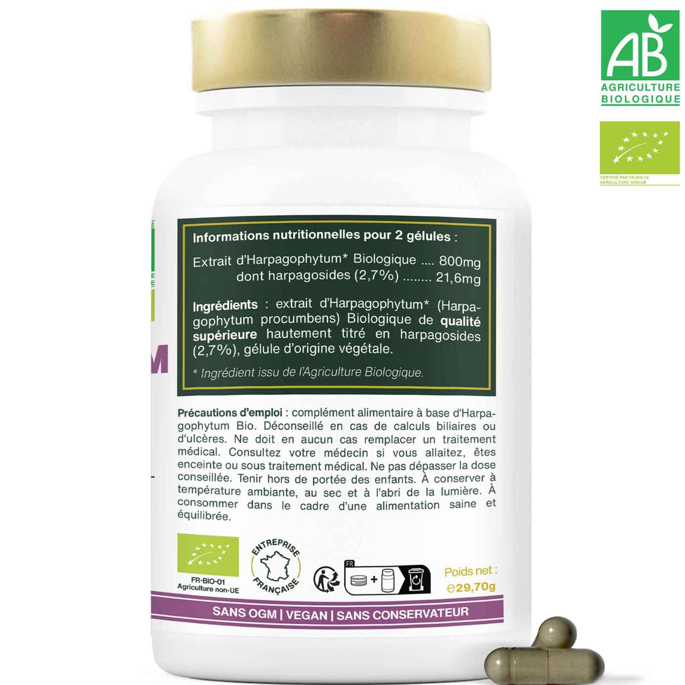 Harpagophytum Bio, Extra Fort 2,7% Harpagosides | 60 gélules – amoseeds